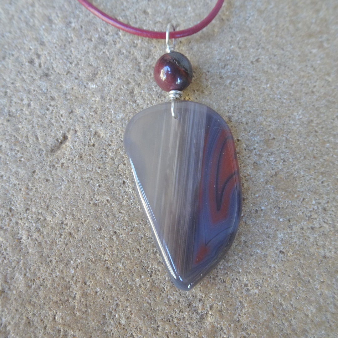 Beautiful Agate, Mookaite Pendant Necklace, Ethical Gemstone Jewellery ...