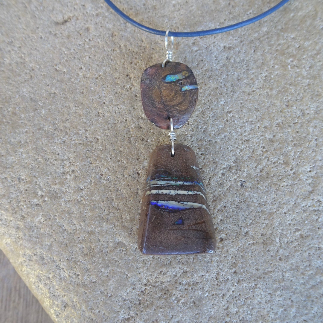 Magical Boulder Opal Plant Fossil Nature Spirit Pendant Necklace ...