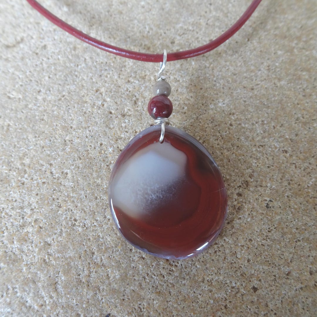 Agate Quartz, Mookaite Pendant Necklace Jewellery Handmade Australia ...