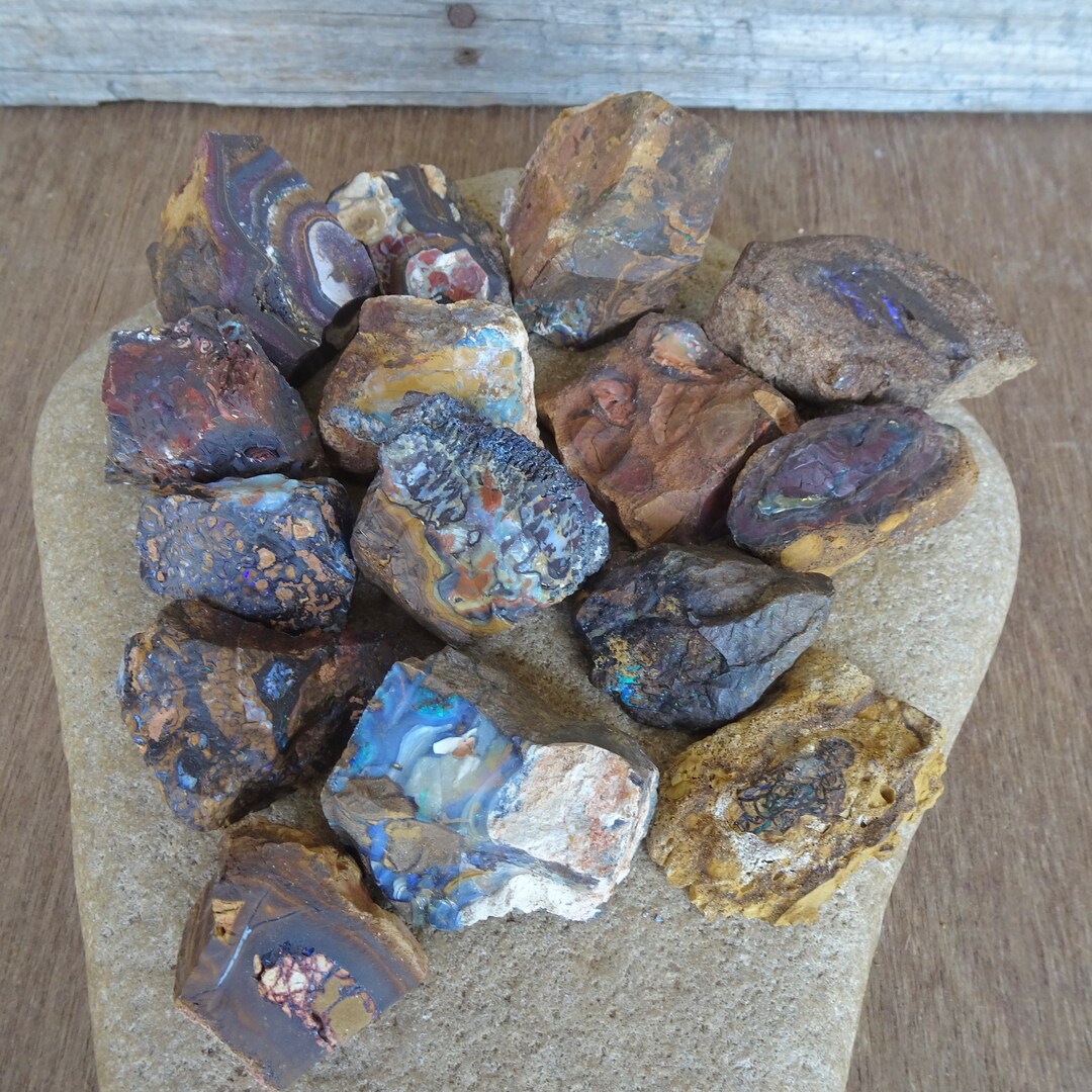 15 Boulder Opal Specimen, All-natural Australian Rough Opal Mineral ...