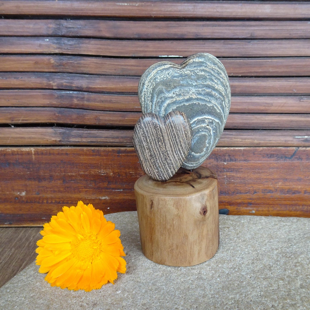 Peppercorn Wood, Rhyolite Heart Sculpture, Handmade Love Heart Home ...