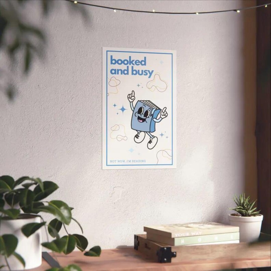 Retro Booked and Busy Poster - Digital Download - Etsy