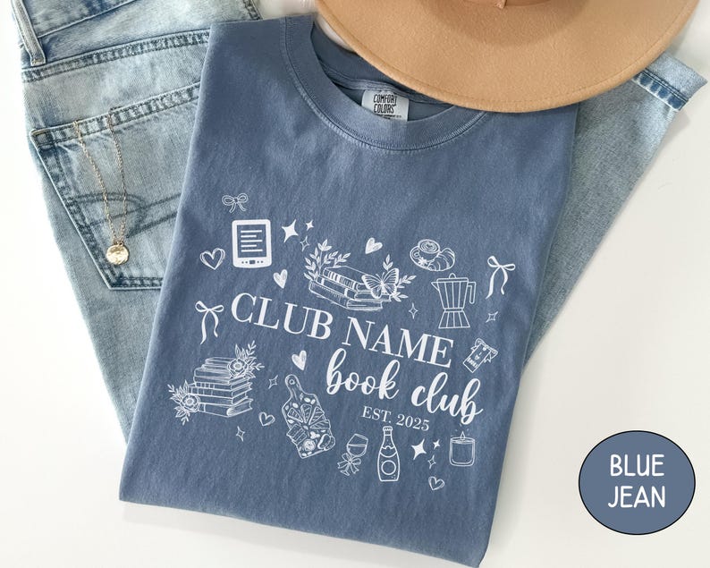 Comfort Colors® Custom Book Club Shirt Personalized Name Book Club for ...