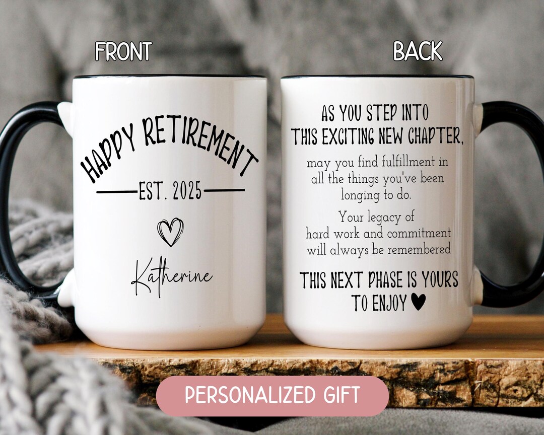 Personalized Retirement Gifts for Women Men, Custom Retired Coffee Mug ...
