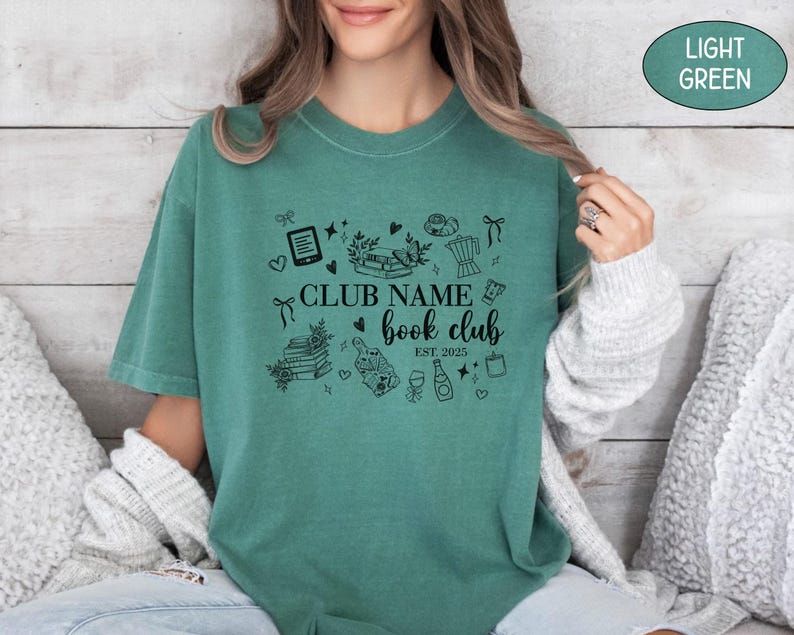 Comfort Colors® Custom Book Club Shirt Personalized Name Book Club for ...
