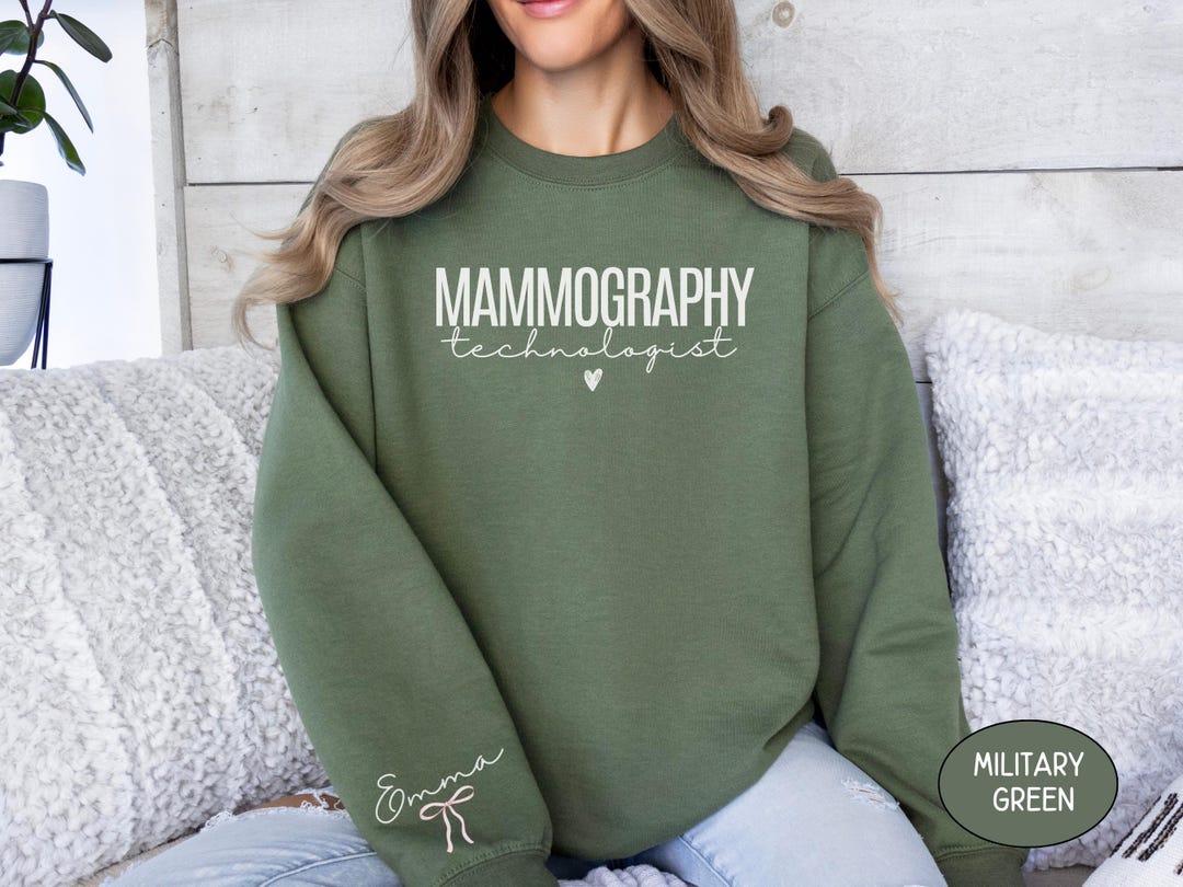 Personalized Mammography Technologist Sweatshirt, Custom Mammo Tech ...