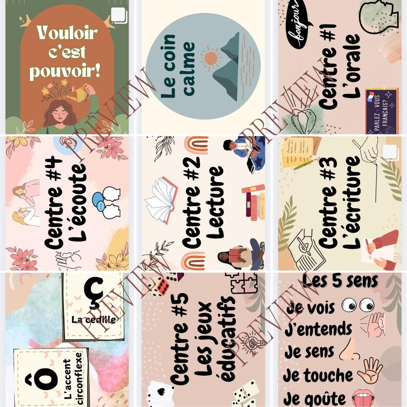 French BOHO Classroom Posters and Signs - Etsy