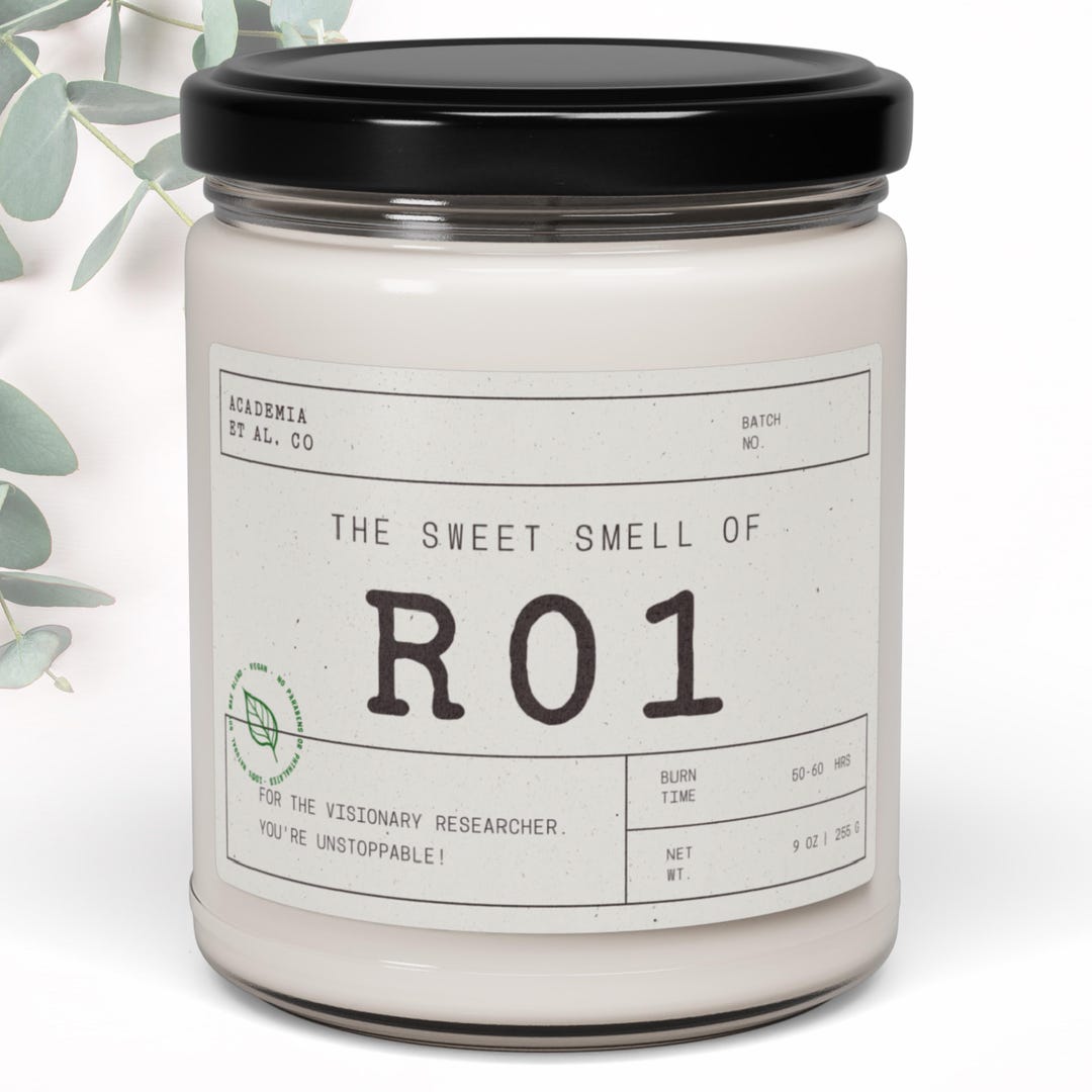 The Sweet Smell of R01 Candle | Grant Funded Celebration Candle | Research Lab PI Gift | NIH ...