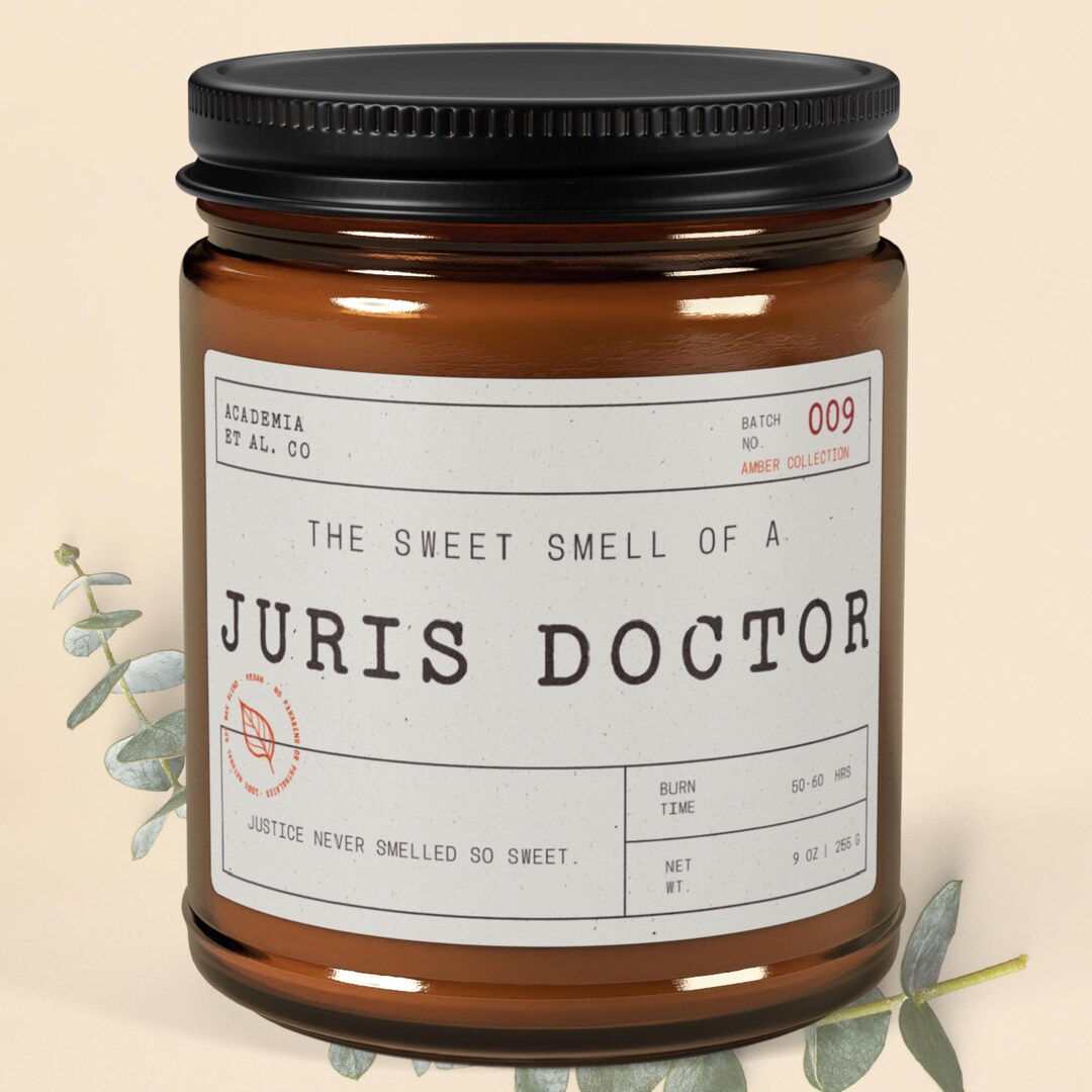 Juris Doctor Soy Candle | Law School Graduation Gift - Etsy