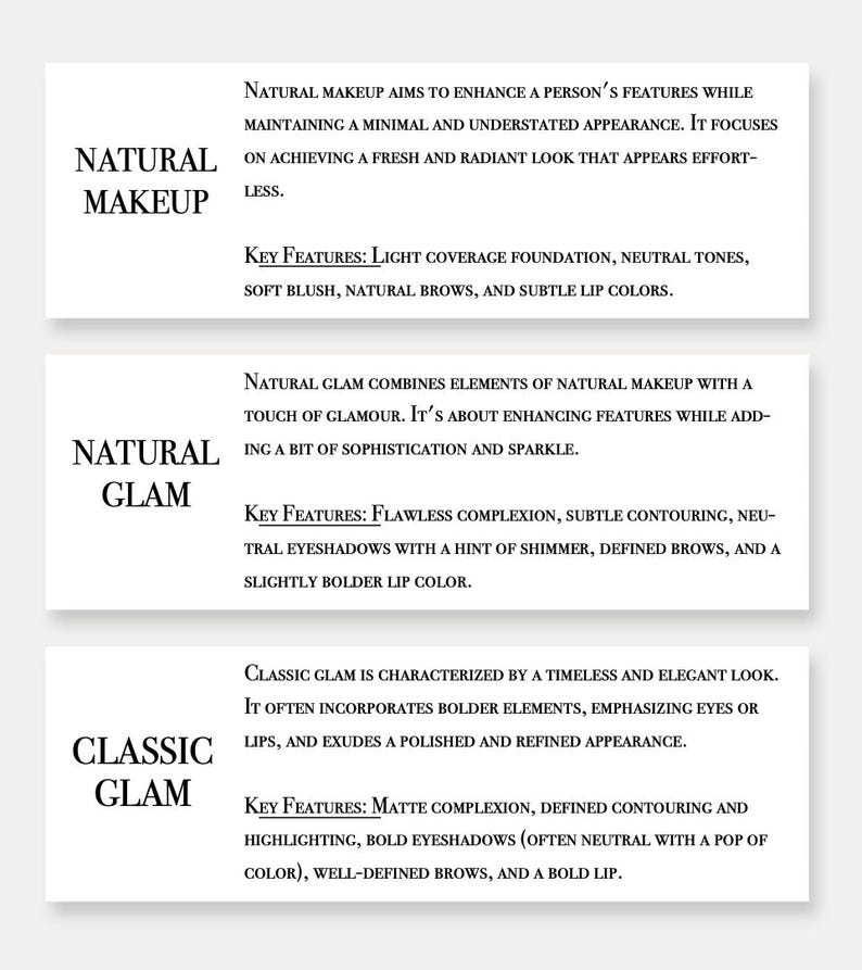 Bridal Hair and Makeup Template Guide Sample Timelines, Beauty ...