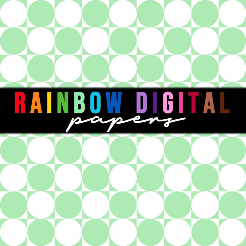 Rainbow Circle Checkers Digital Paper Circle Checkers, Circle Pattern ...