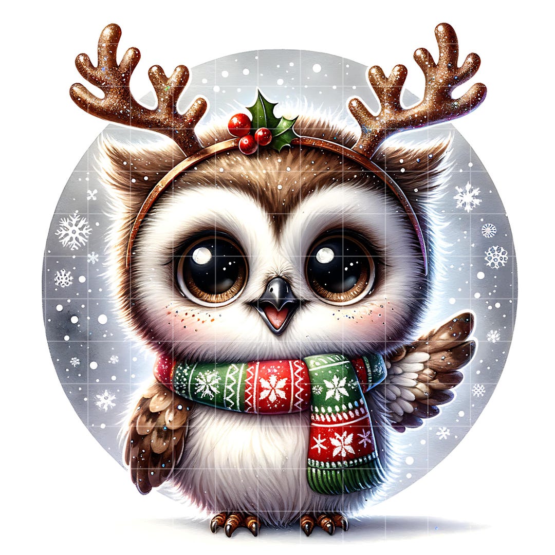Cute Christmas Owls Clipart Set of 10 High Quality 300 DPI Jpegs ...
