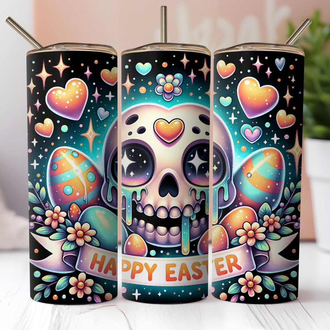 Spooky Easter 20oz Skinny Tumbler Wrap Spooky Easter Happy Easter ...