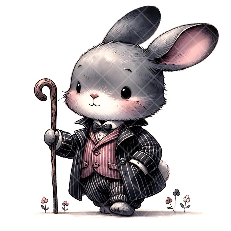 Sweet Rabbits Clipart Set Clipart Pack, Commercial Use, Sweet Adorable ...