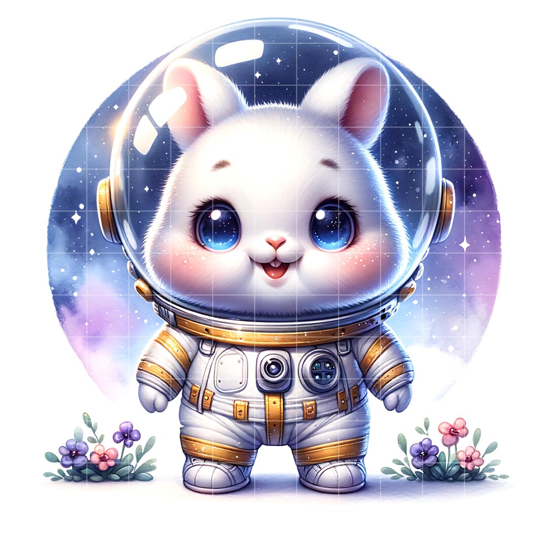 Cute Space Animals Clipart Set of 10 High Quality 300 DPI Jpegs Instant ...