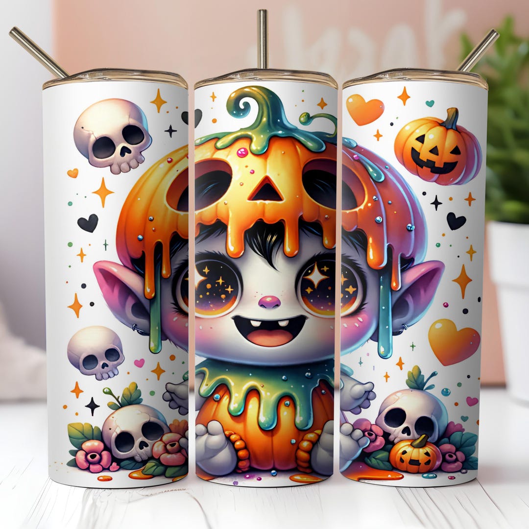 Halloween Troll 20oz Skinny Tumbler Wrap Spooky Dress up Troll Tumbler ...