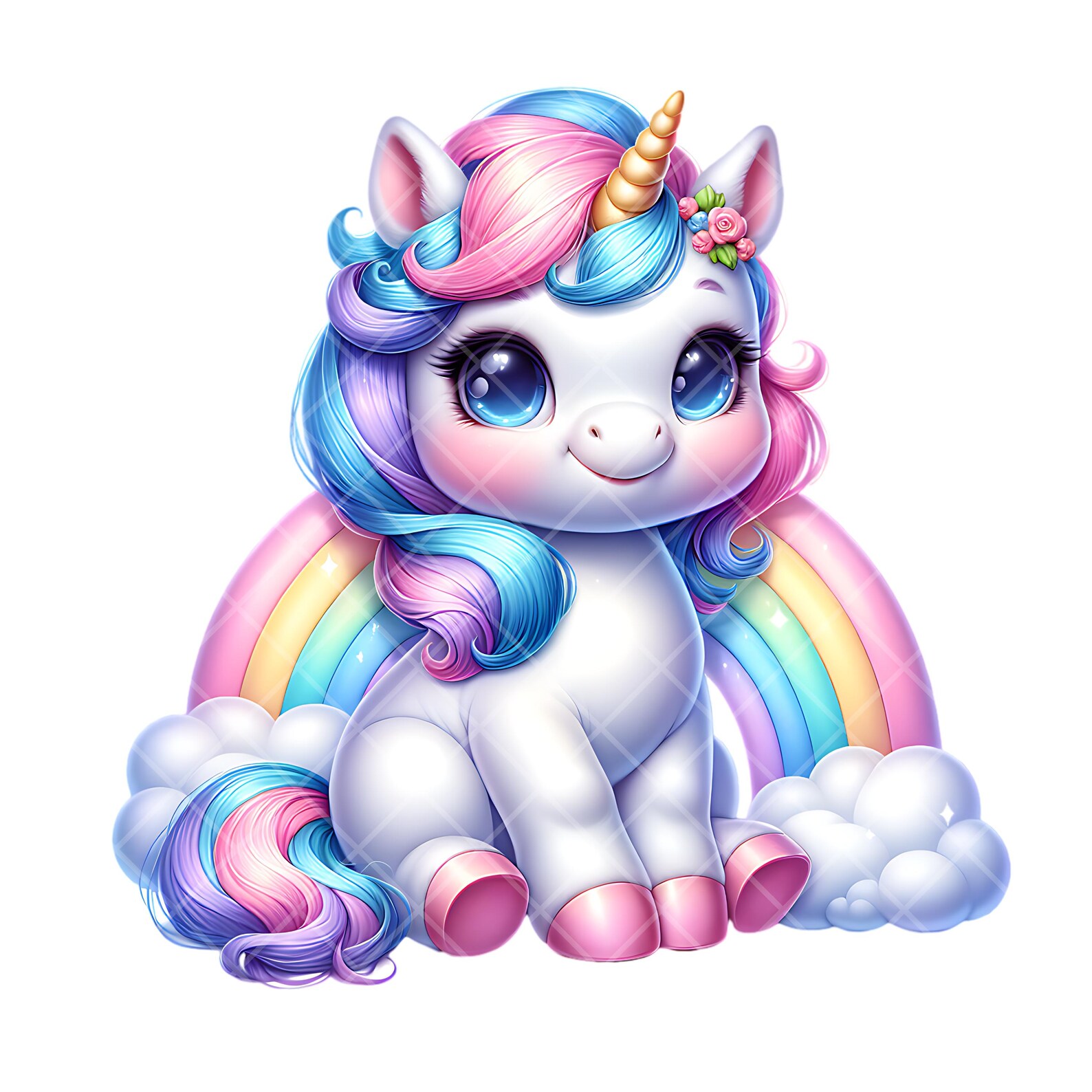 Pastel Unicorn Clipart Set Clipart Pack, Commercial Use, Pastel Rainbow ...