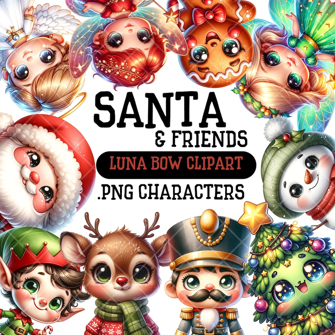 Cute Christmas Clipart Set Clipart Pack, Commercial Use, Christmas ...