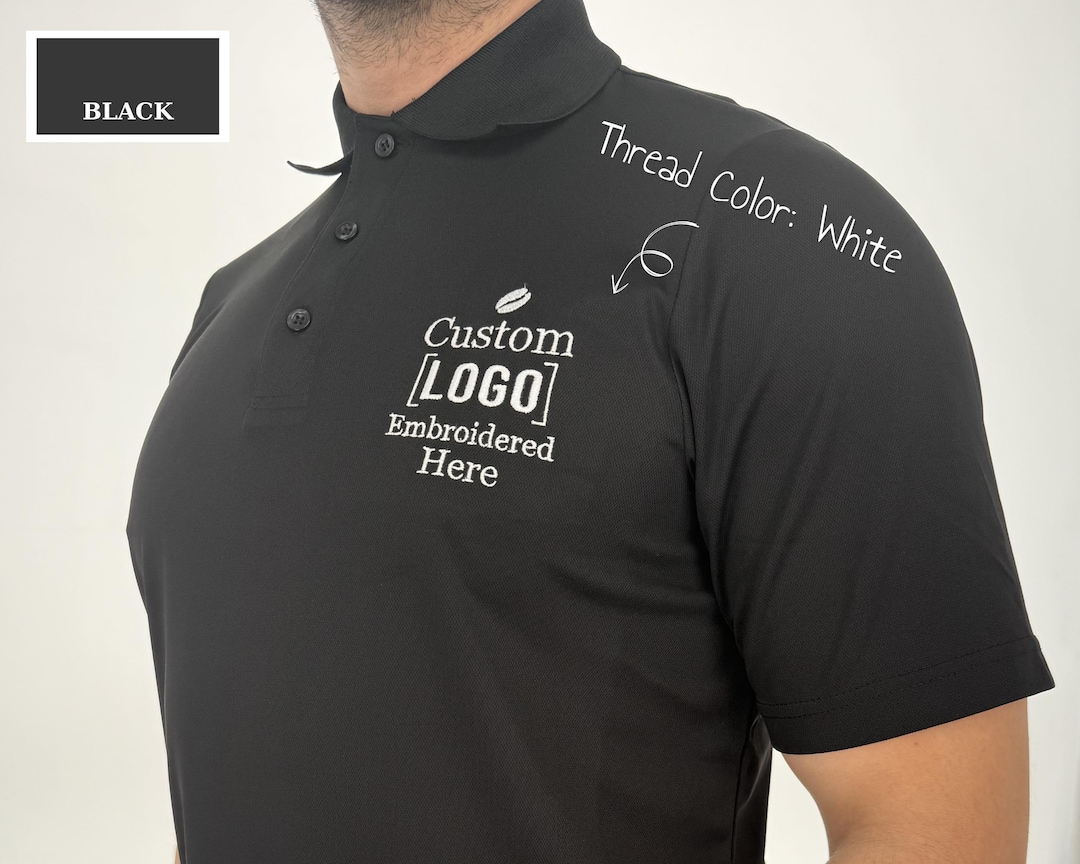 Custom Logo Embroidered Polo Shirt, Personalized Business Logo Work ...