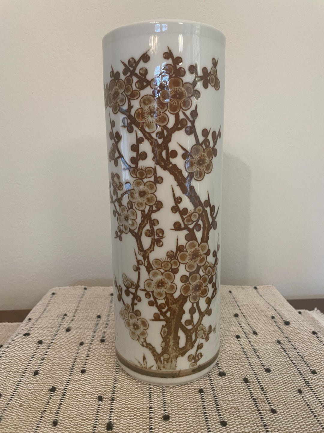 Vintage Inarco Japanese Cherry Blossom Brown and White Ceramic Vase - Etsy
