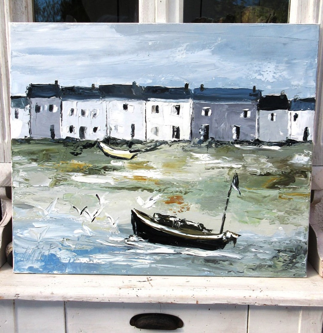 Trébuchet De L'aube: Original Marine Painting - Emerald Coast - Oil ...