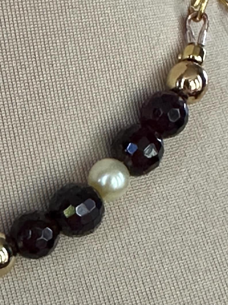Garnet Lariat Necklace, Gold Chain Necklace, Vintage Czech Glass ...