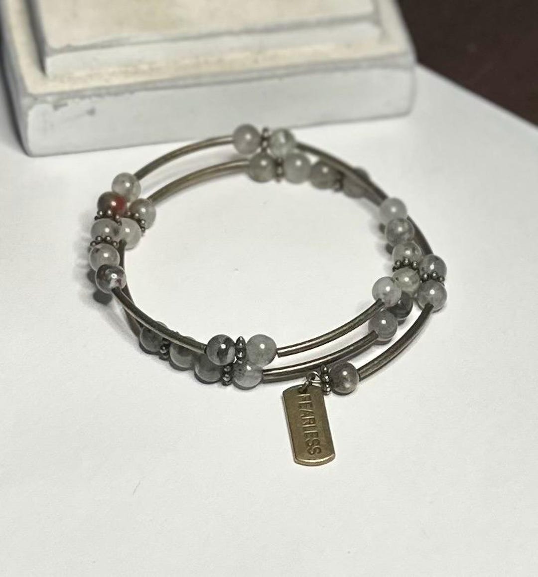 Be Fearless! Genuine 6mm Bloodstone Bracelet With Bronze Accents ...