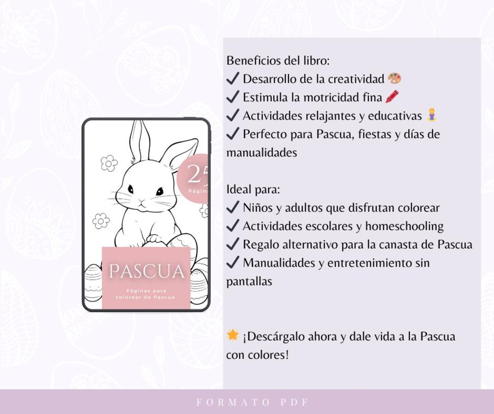 Libro Para Colorear De Pascua Para Niños | 25 Páginas Imprimibles En ...