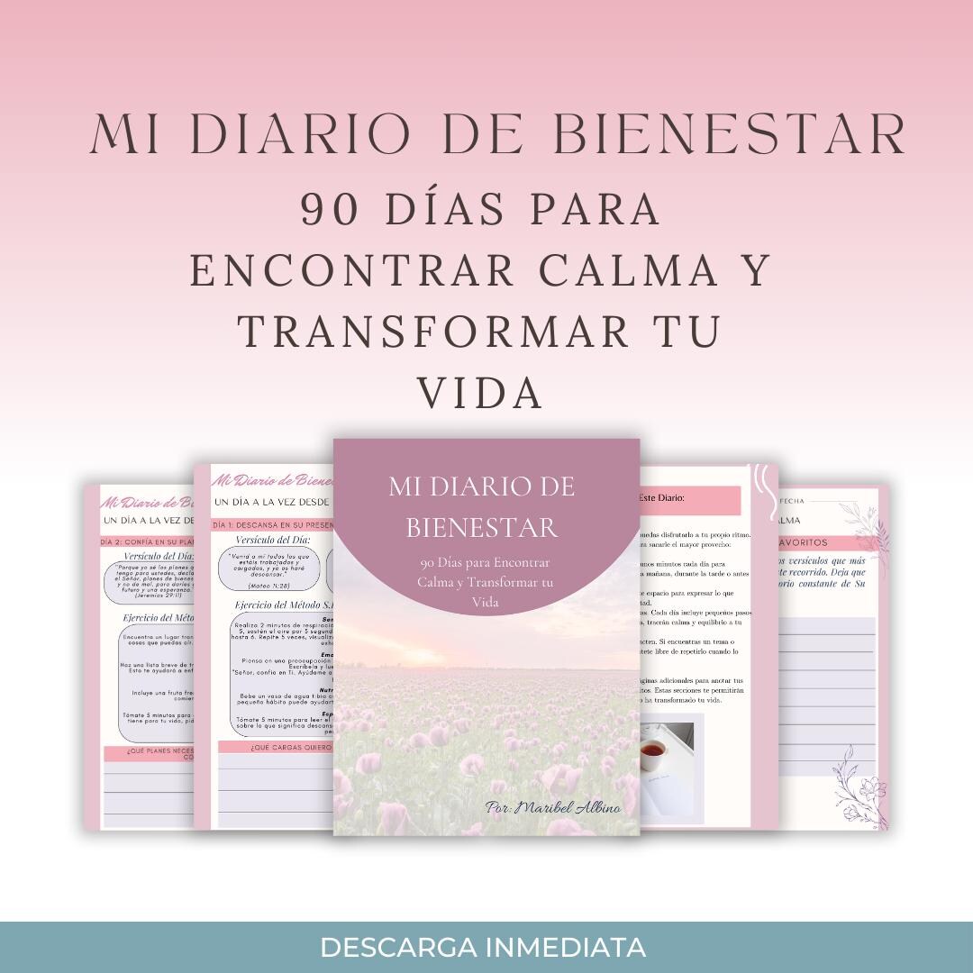 Diario De Bienestar Cristiano De 90 Días | Planificador De Calma En PDF ...
