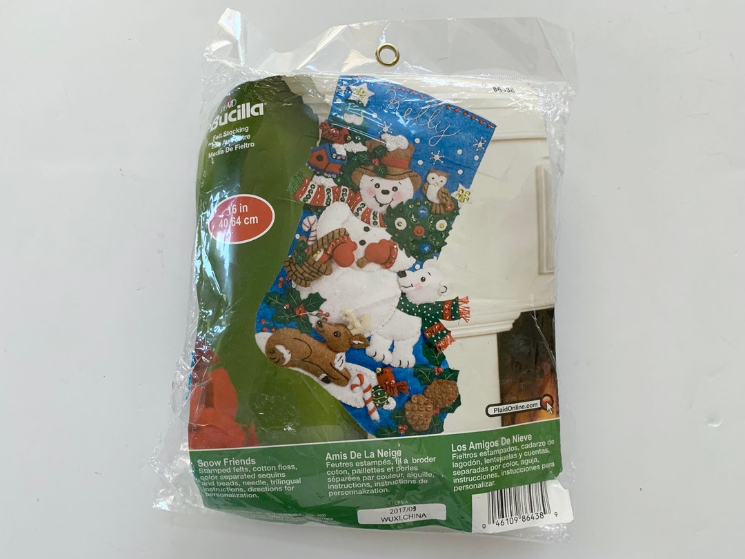 Bucilla Stocking Kit, Christmas Stocking, Snow Friends 86438, Snowman ...