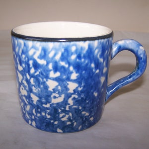 Stangl Pottery Mug, Blue Spatterware, Town and Country, Small Pottery ...