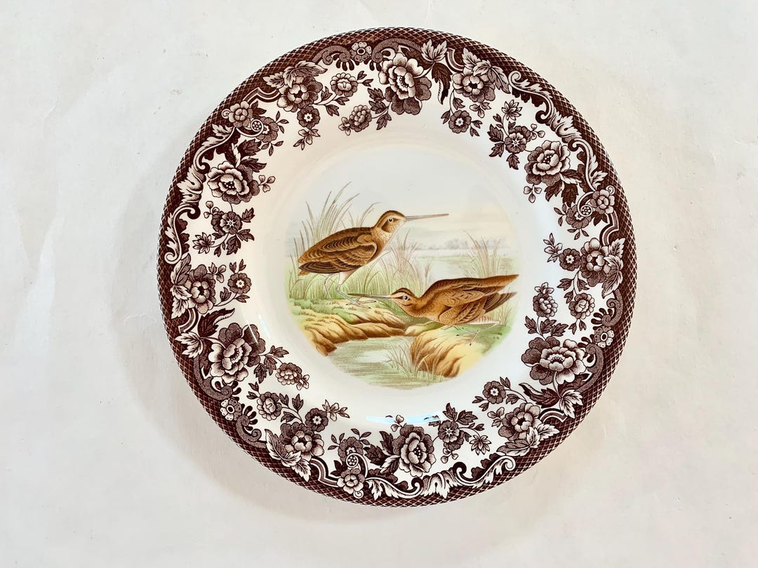 Vintage, Spode Woodland, Snipe Salad Plate, Spode England, Brown ...