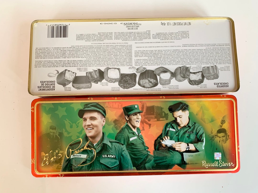 Elvis Presley, Elvis Army Military, Russell Stover Tin, Happy Holidays ...