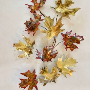 Vintage 1970, Maple Leaves, Branch of Leaves, Fall Wall Art, Woodland ...