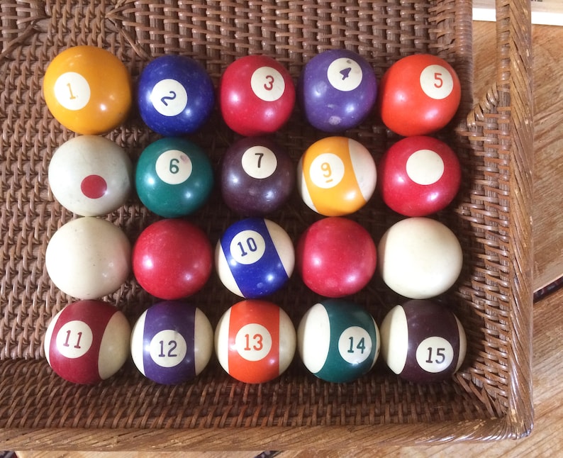2 Vintage Pool Balls, Blue Pool Ball 2, Blue Stripe Ball, Lucky Number ...