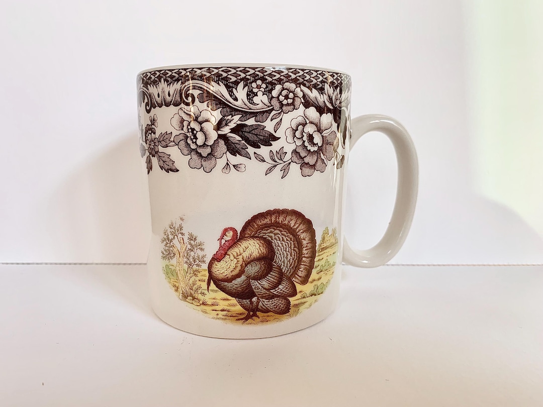 Vintage, Spode Woodland, Turkey Mug, Spode England, Brown Transferware ...