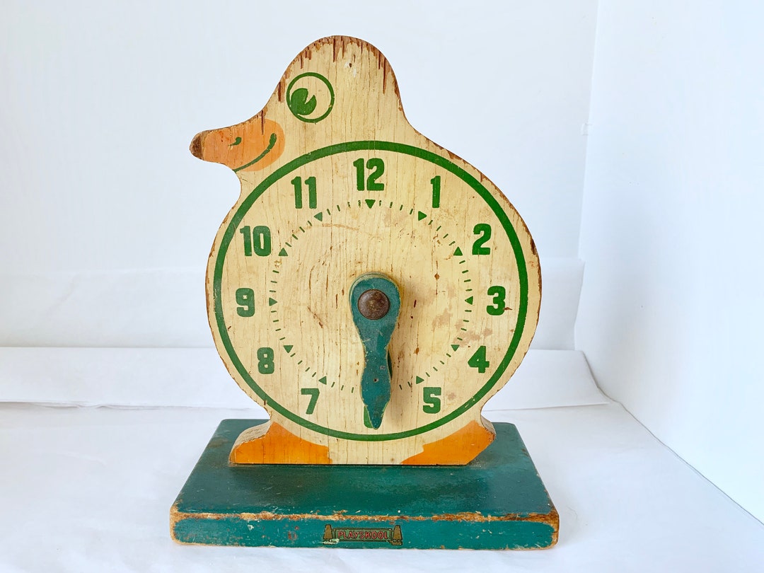Playskool, Wood Duck Clock, Childrens Toy, Toy Clock, Vintage ...