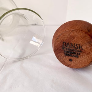 Dansk, Wine Decanter, Glass and Teak, Glass Wine Carafe, Handmade Glass ...