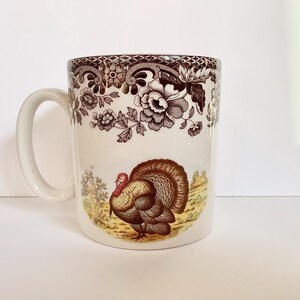 Vintage, Spode Woodland, Turkey Mug, Spode England, Brown Transferware ...