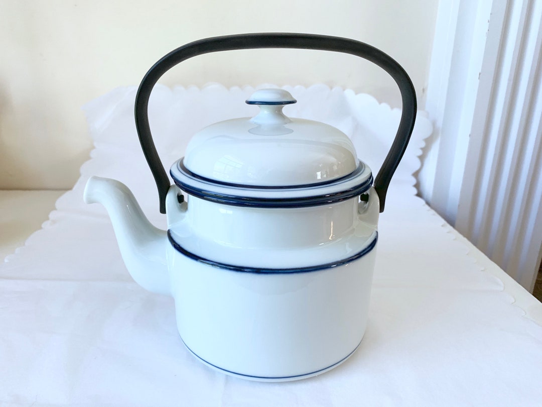 DANSK Bistro, Christianshavn Blue, Blue White Teapot, Removable Handle ...