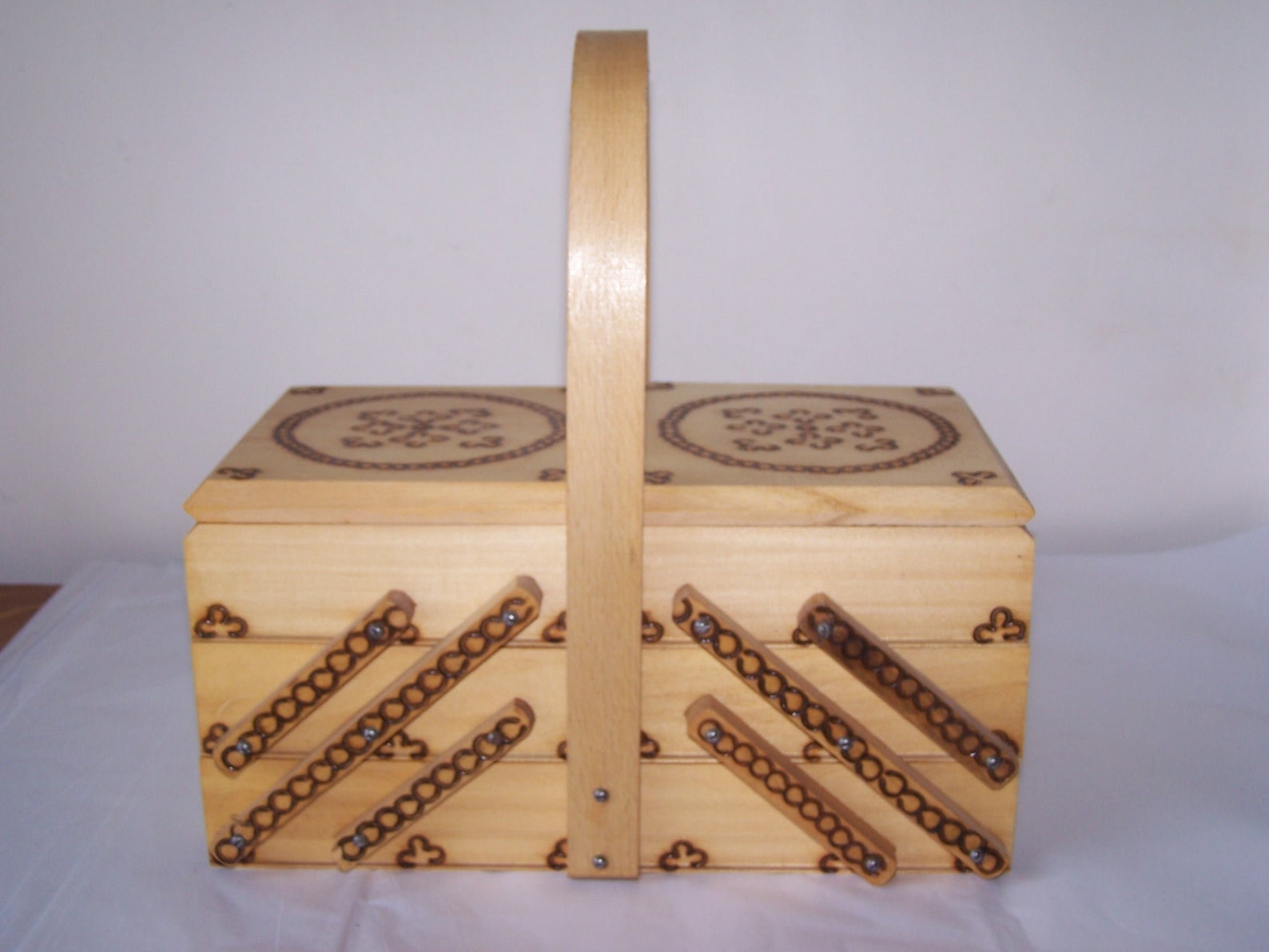 Wooden Sewing Box Polish Folk Art 10 Inch Box Pyrography | Etsy