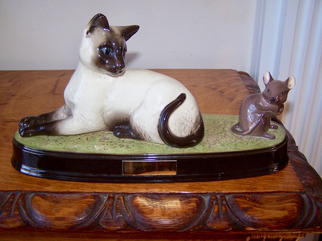 Beswick Cat Figurine, Siamese Cat Mouse, Watch It Figurine, Beswick ...