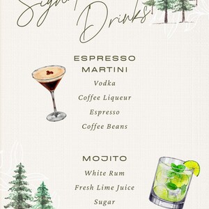 Forest Signature Drinks Bar Menu: Paloma, Whiskey Coke, Old Fashioned ...