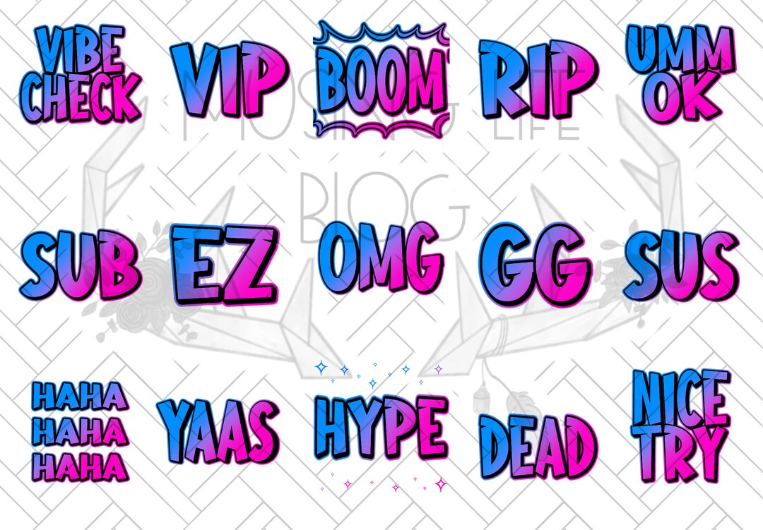 Twitch | Discord Emote Pack - Basic 15-pack Blue and Pink - Etsy