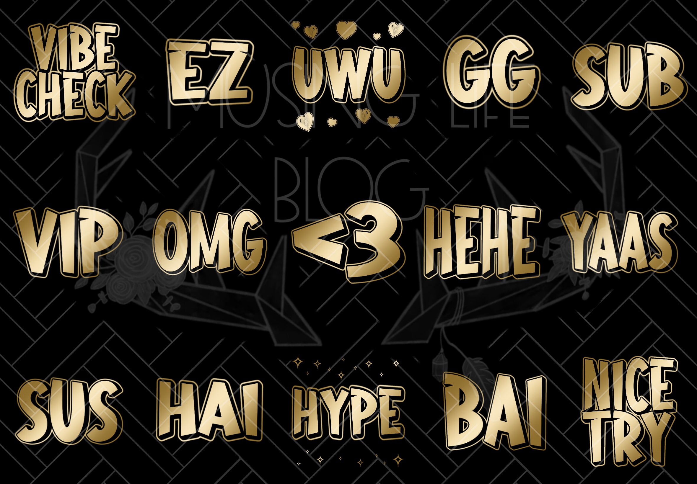 Twitch | Discord Emote Pack - Cute 15-pack Metallic Gold - Etsy