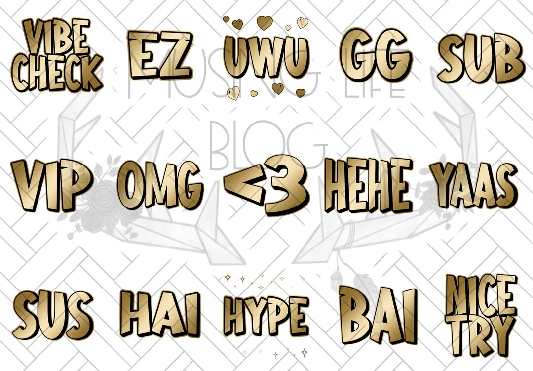 Twitch | Discord Emote Pack - Cute 15-pack Metallic Gold - Etsy