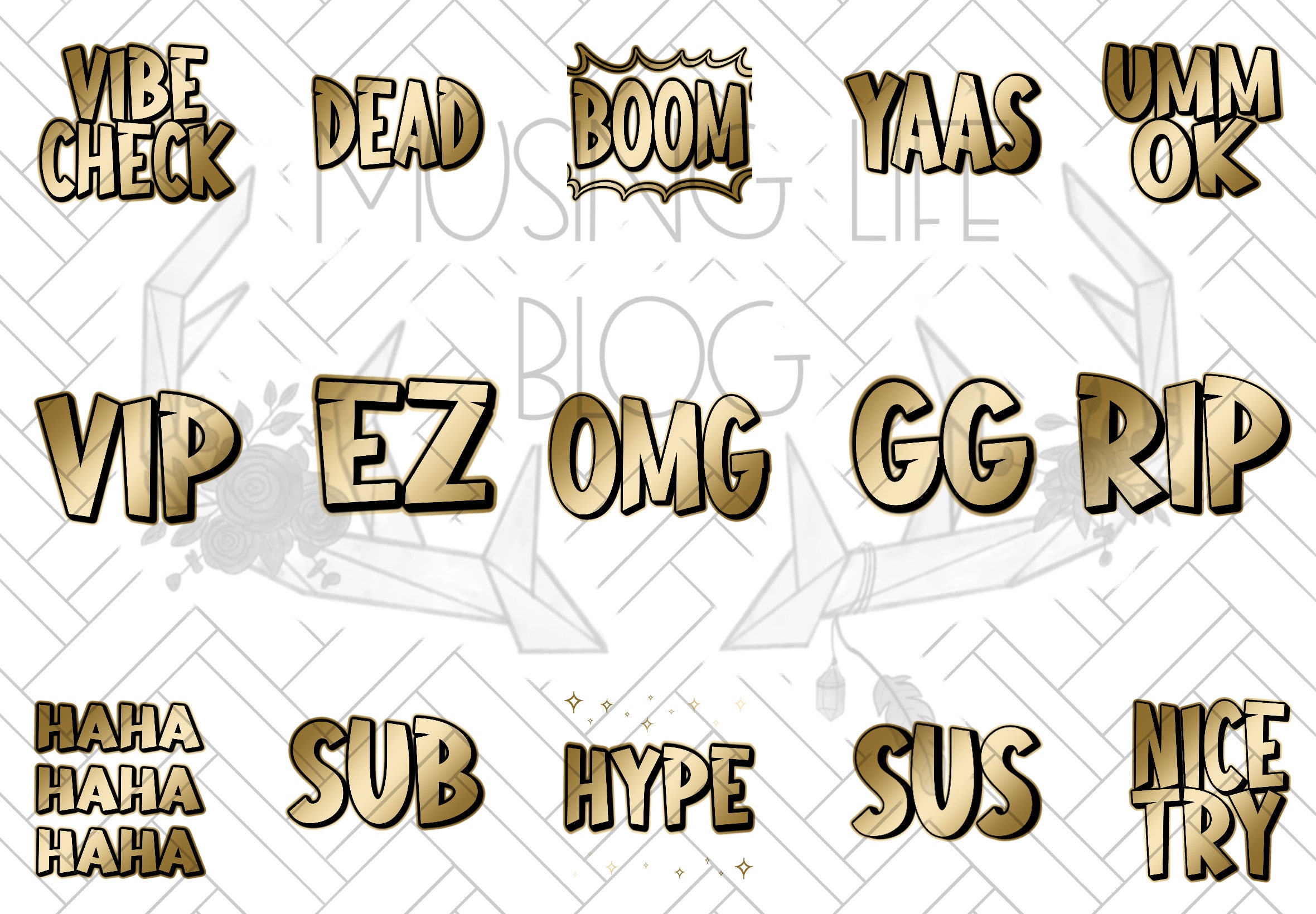 Twitch | Discord Emote Pack - Basic 15-pack Metallic Gold - Etsy