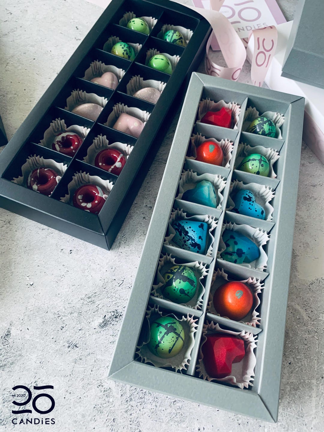 Handcrafted Chocolate Bonbons Box: Assorted Gourmet Truffles, Wedding ...