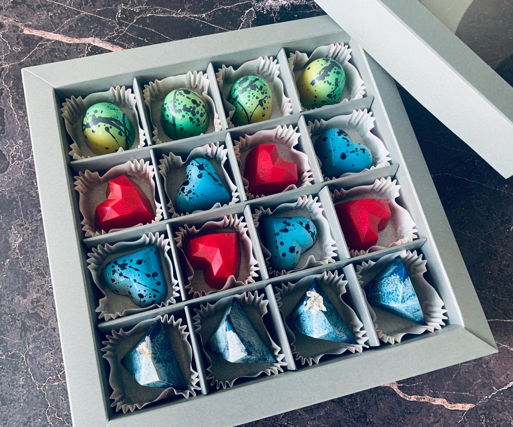 Handcrafted Chocolate Bonbons Box: Assorted Gourmet Truffles, Wedding ...