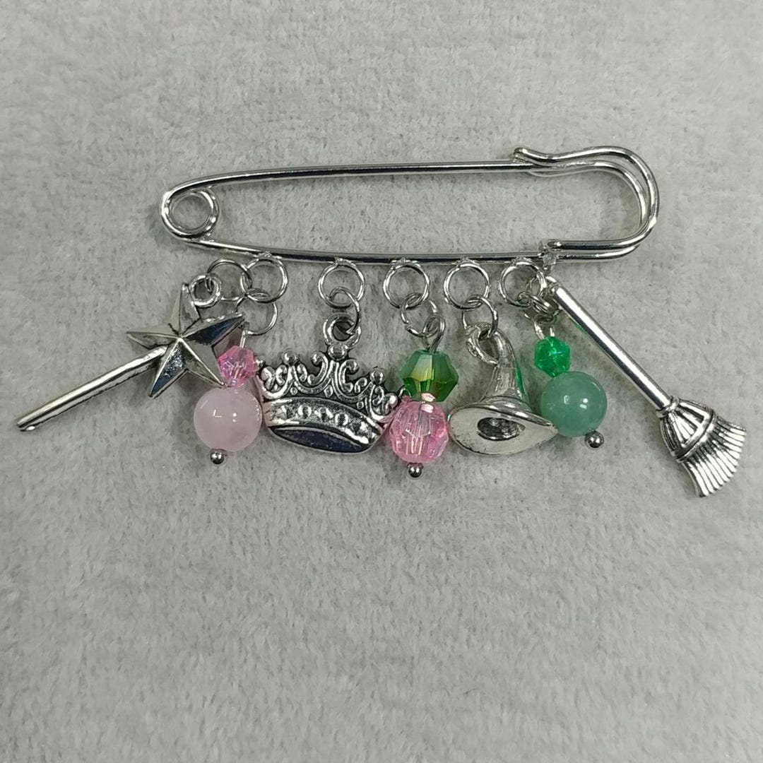 Gemstone Wicked Brooch Pin Wicked Inspired Charm Brooch Rose Quartz ...